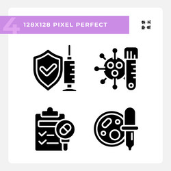 2d glyph style bacteria icons silhouette pack Vector Image
