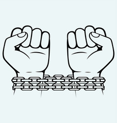 Hand chain composition Royalty Free Vector Image