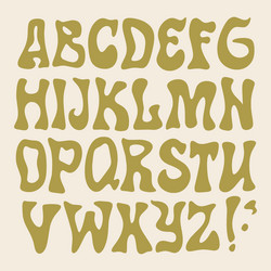 Hippie bohemian groovy postmodern funky font Vector Image