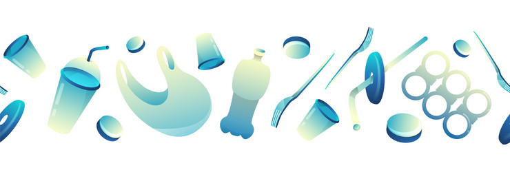 Seamless pattern stop plastic pollution trash Vector Image