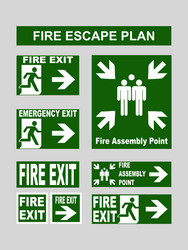 Set of symbols for fire escape evacuation plans Vector Image