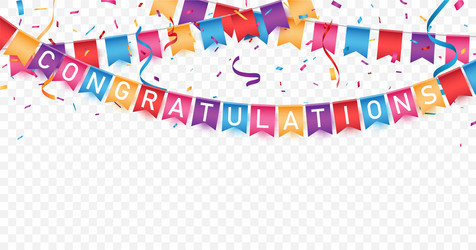 Congratulations banner with balloon Royalty Free Vector