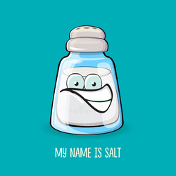 Cute cartoon salt shaker with smiling faces Vector Image