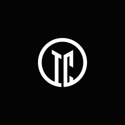 Ic logo monogram emblem style with crown shape Vector Image