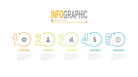 Infographic 5 steps circular template business Vector Image