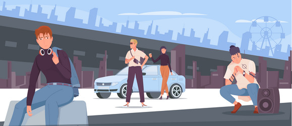 People lifestyle collage Royalty Free Vector Image