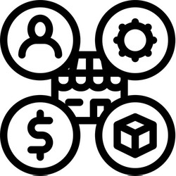 Shop manager work and delivery icon glyph Vector Image