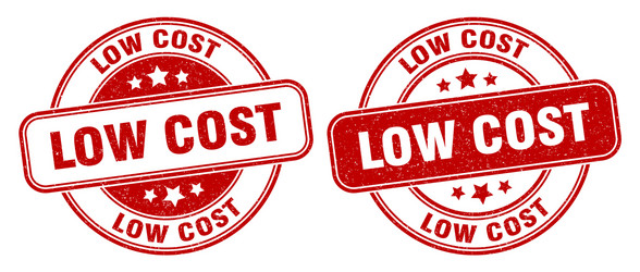 Low cost stamp low cost label round grunge sign Vector Image