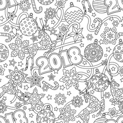 New year hand drawn outline festive seamless Vector Image