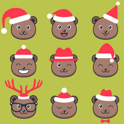 Cute teddy bear faces with different emotions Vector Image