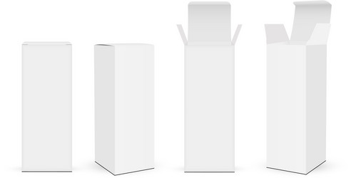 Tall and tin rectangular packaging box Royalty Free Vector