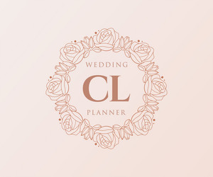 Cl initials letter wedding monogram logos Vector Image
