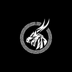 Purple dragon head logo design Royalty Free Vector Image