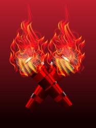 Flaming Microphone Vector Images (over 1,400)