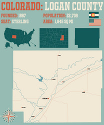 Map of logan county in colorado Royalty Free Vector Image