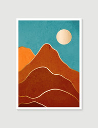 Modern minimalist art print abstract mountain Vector Image