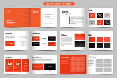 Minimal brand style guideline template Royalty Free Vector
