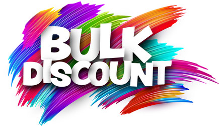 Bulk discount paper word sign with colorful Vector Image