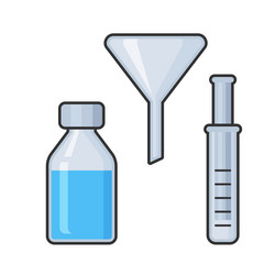 Medical laboratory glassware cartoon Royalty Free Vector
