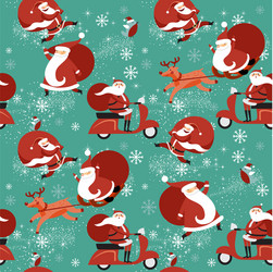 Christmas deer spruce seamless pattern Royalty Free Vector