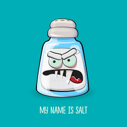 Cute cartoon salt shaker with smiling faces Vector Image