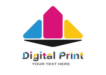 Digital printing template for a logo sticker Vector Image