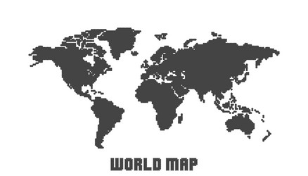 Dotted blank black world map isolated on white Vector Image