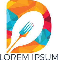 Letter d food logo template Royalty Free Vector Image