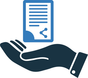 Document handover icon orange color Royalty Free Vector
