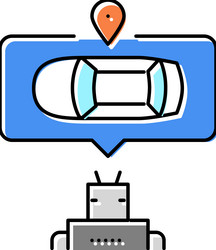 Racing simulator cockpit color icon Royalty Free Vector