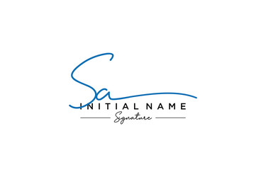 Initial sa signature logo template hand drawn Vector Image