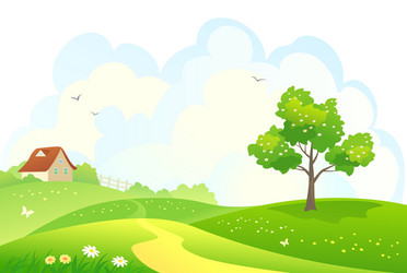 Spring pasture Royalty Free Vector Image - VectorStock