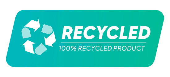 Recycled percent recycling product label stamp Vector Image