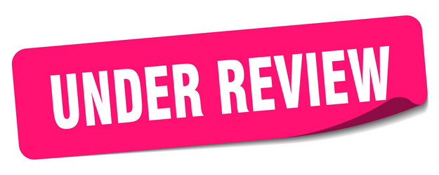 Under review sticker label Royalty Free Vector Image