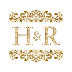 R and h vintage initials logo symbol letters Vector Image