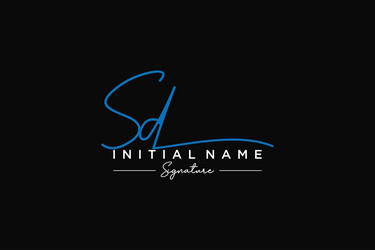 Initial sd signature logo template hand drawn Vector Image
