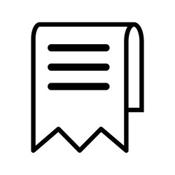 Square receipt silhouette icon or invoice symbol Vector Image