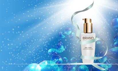 Skin toner bottle tube template for ads Royalty Free Vector