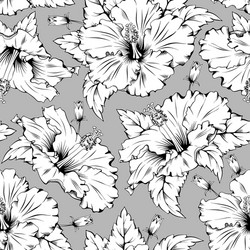Hibiscus seamless pattern Royalty Free Vector Image