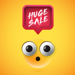 High detailed wondering smiley with a 3d speech Vector Image