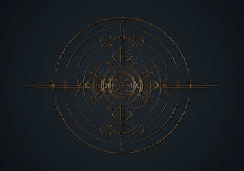 Vegvisir compass magic ancient viking art deco Vector Image