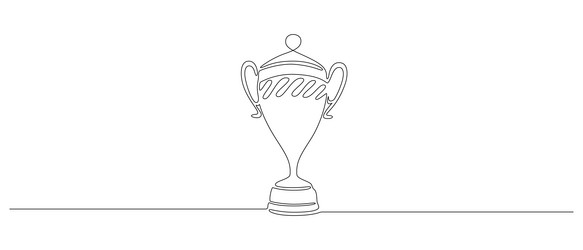 One continuous line drawing of winning golden Vector Image