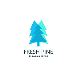 Pine logo design element with modern creative Vector Image