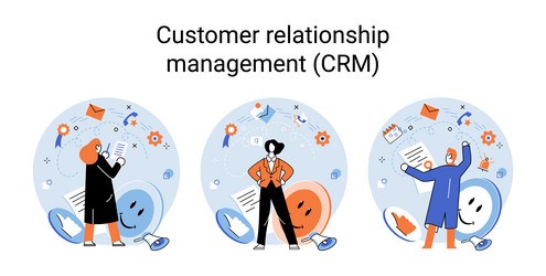 Crm metaphor customer relationship management Vector Image
