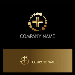 Medical caduceus symbol in golden color logo icon Vector Image