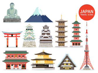 Tokyo skyline japan city buildings linear Vector Image