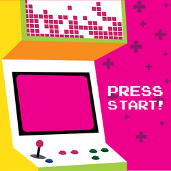 Press start arcades Royalty Free Vector Image - VectorStock
