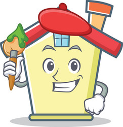 Okay house character cartoon style Royalty Free Vector Image