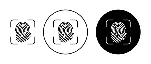 Fingerprint icon set identity thumbprint Vector Image