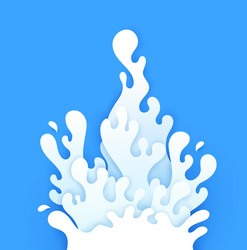 Realistic milk flow in glass and splash Royalty Free Vector